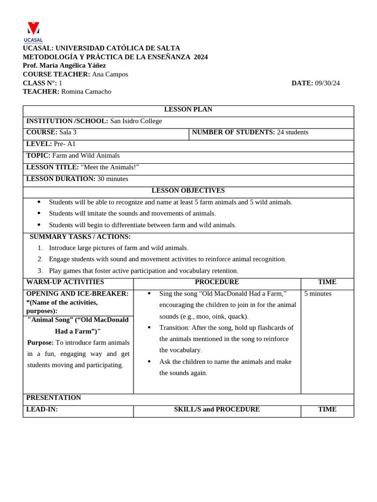 San Isidro College (l1) Lesson Plan | PDF | Cognitive Science | Learning