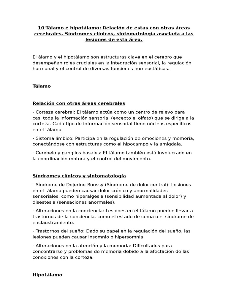 Vick 10 y 11 | PDF | Cerebro | Hipotálamo