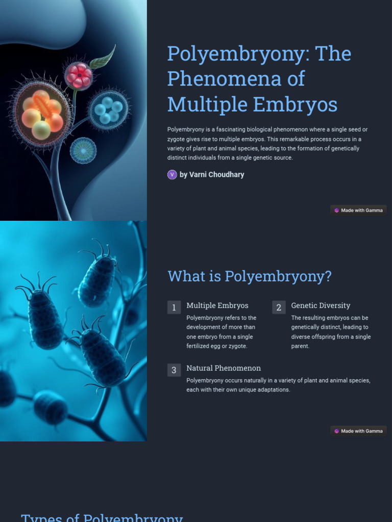 Polyembryony in Plants: Key Examples | PDF | Embryo | Reproduction