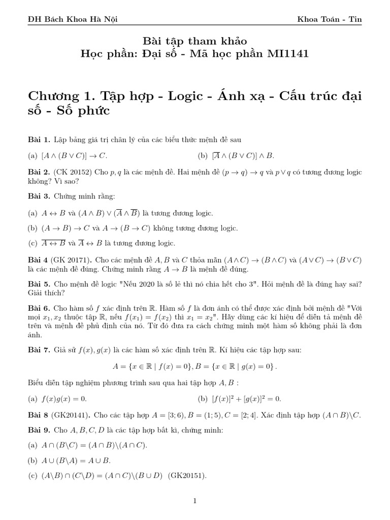 MI1141 Baitapthamkhao DaiSo | PDF