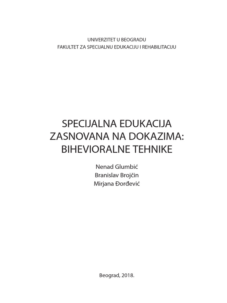 2018-Glumbic-Specijalna Edukacija Zasnovana Na Dokazima-Bihevioralne ...