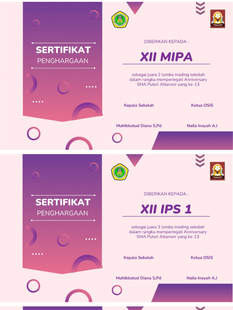 Sertifikat Mading | PDF