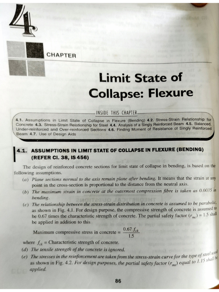 R.C.C Limit State of Collapse Flexure | PDF