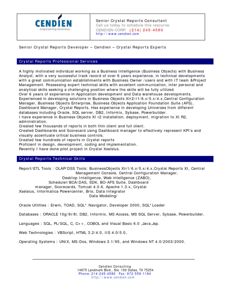 002 Crystal-Reprots Consultant | PDF | Oracle Database | Ibm Db2