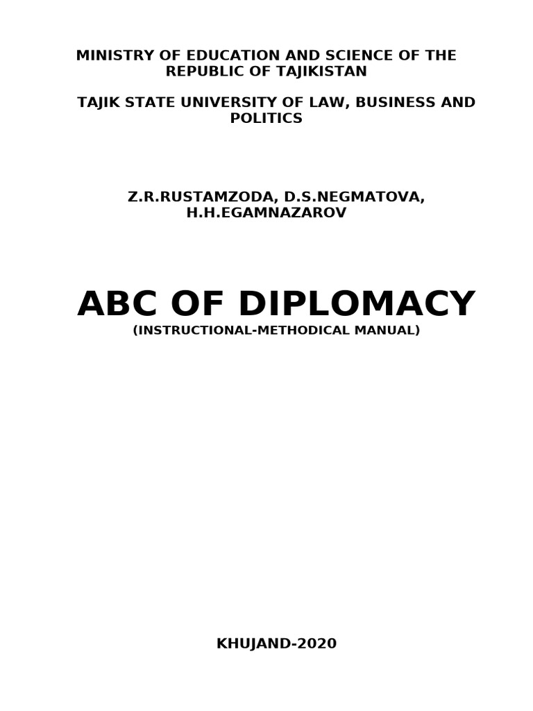 ABC of Diplomacy | PDF | Diplomacy | Diplomatic Correspondence