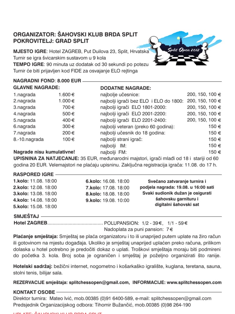 Split Chess Open 2012 Tournament | PDF