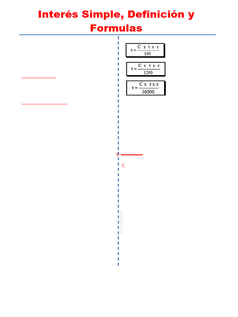 Definicion de Interes SIMPLE PARA 6TO GRADO | PDF | Interés | Tasas de ...