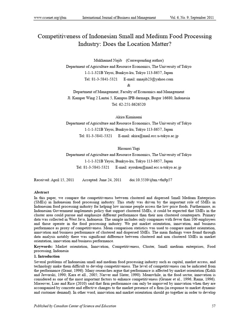 Competitiveness_of_Indonesian_Small_and | PDF | Innovation | Small And Medium Sized Enterprises