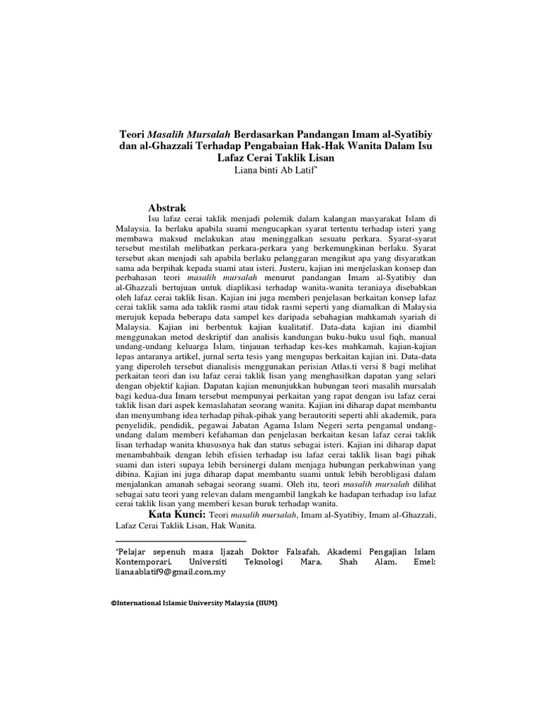 Teori Masalih Mursalah Berdasarkan Panda | PDF