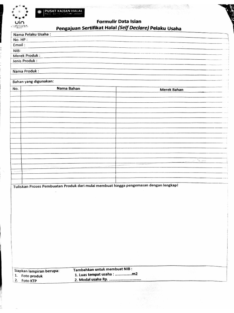 Form Isian Sehati | PDF