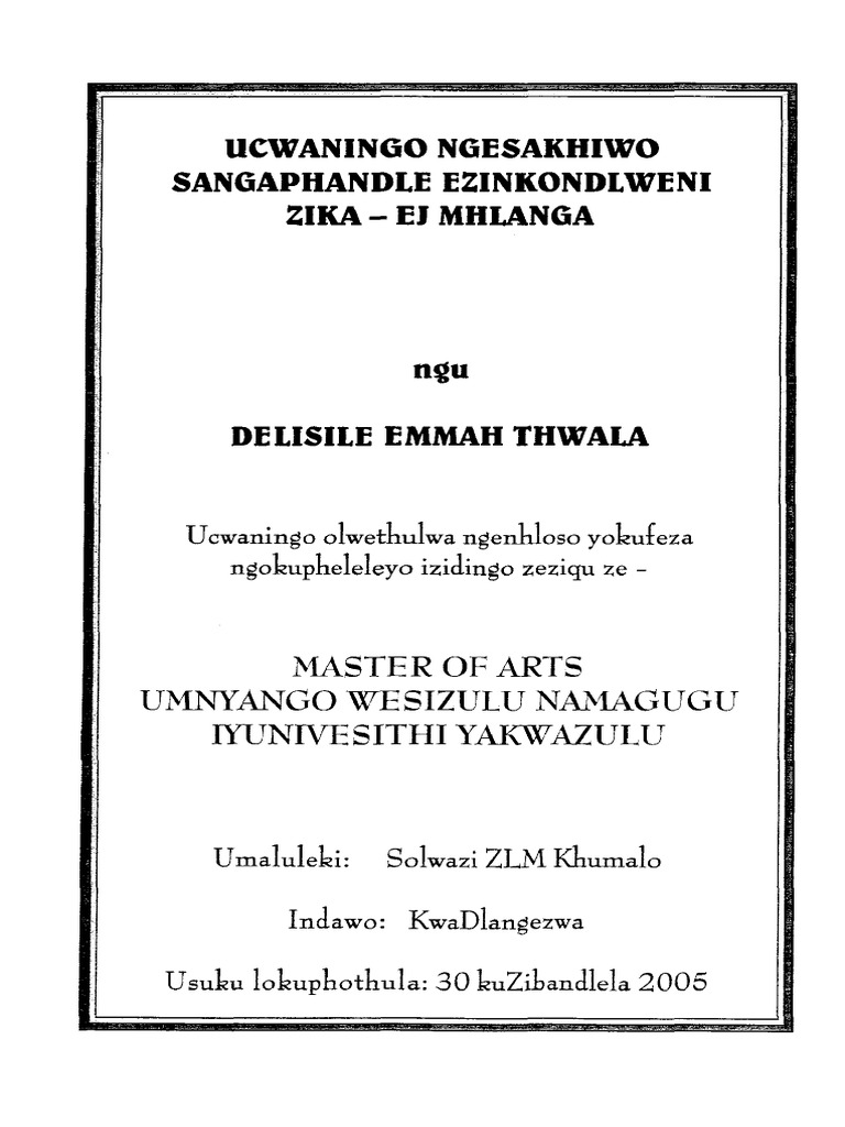Ucwaningo Ngendlela Yesakhiwo Sangaphandle | PDF | Poetry | Linguistics