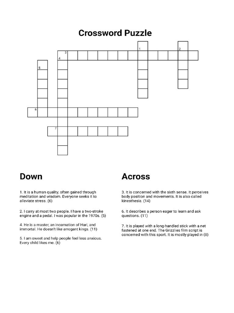 Crossword 1 | PDF