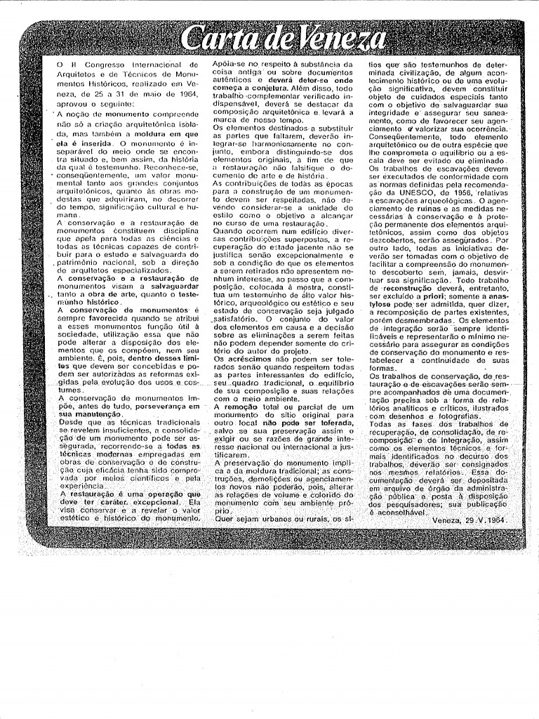 Carta de Veneza (1964) | PDF
