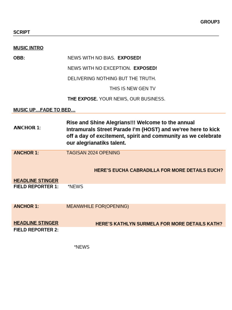 Sample 5 Minute Broadcast Script | PDF