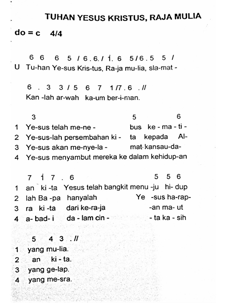095 Tuhan Yesus Kristus, Raja Mulia | PDF