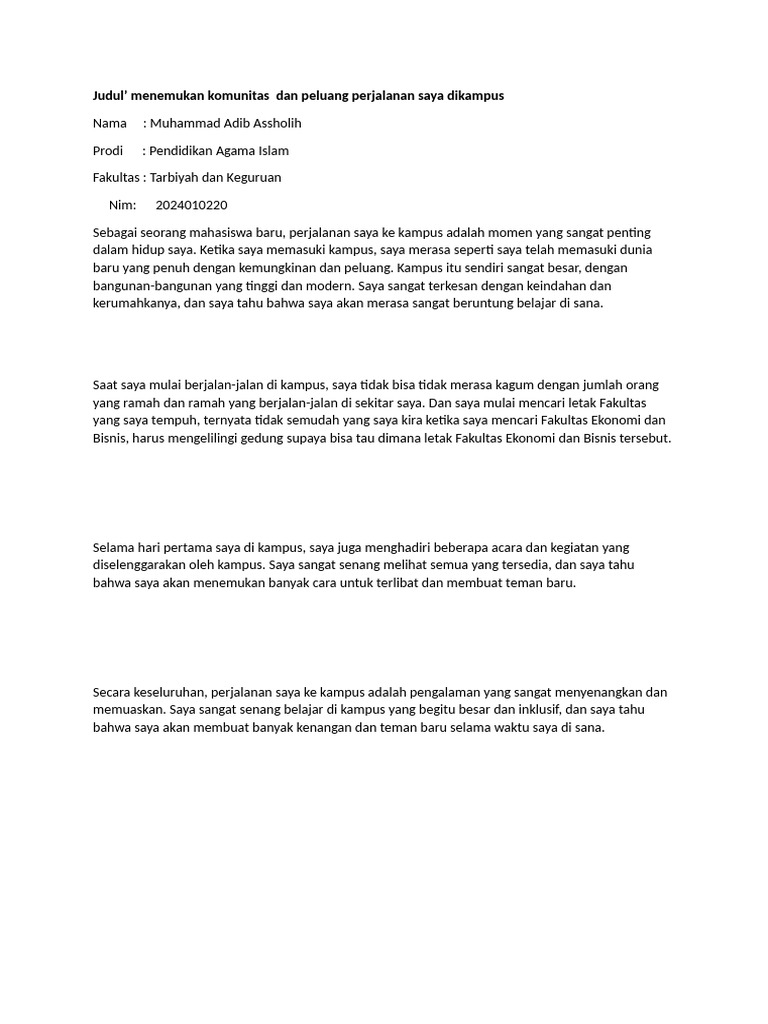 Tugas PKKMB | PDF | Perjalanan