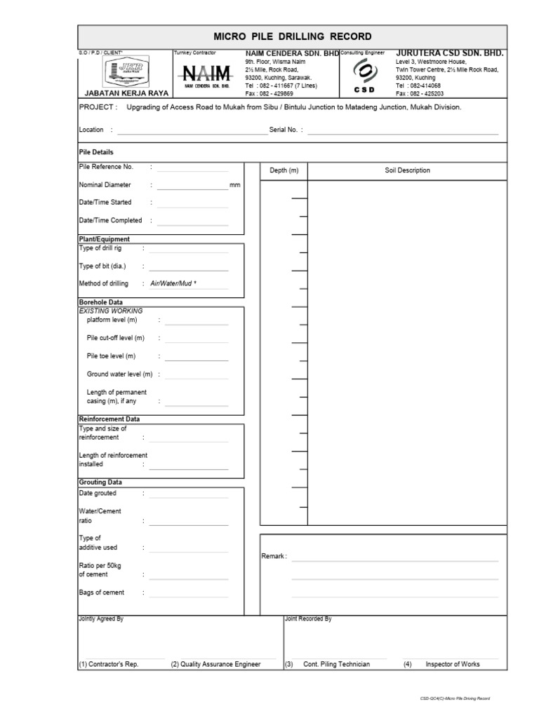 Micro Pile Record | PDF | Deep Foundation | Civil Engineering