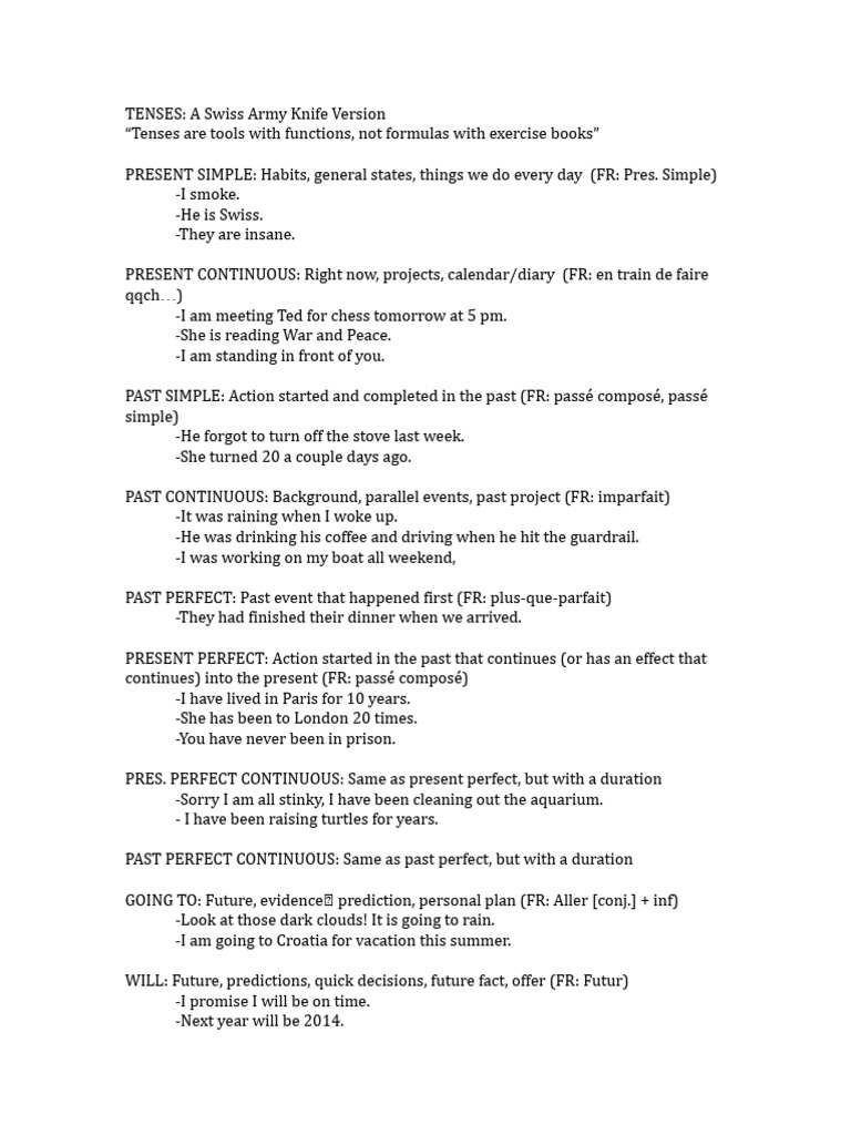 TENSES | PDF