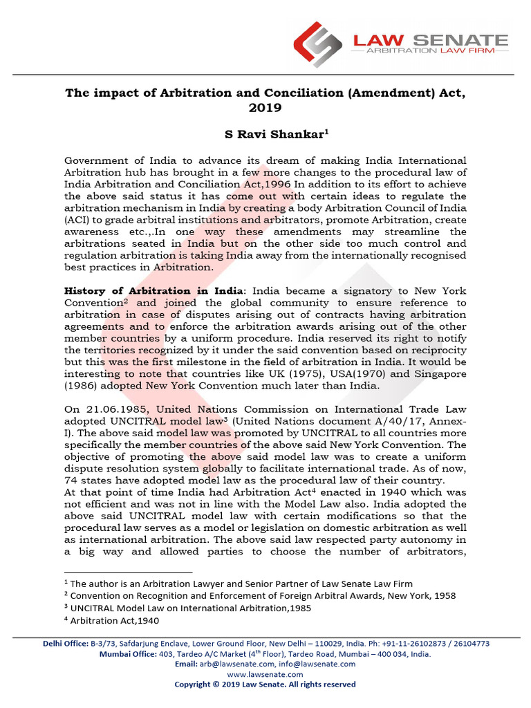 2019 Arbitration Act Amendments Overview | PDF | Arbitration | Mediation
