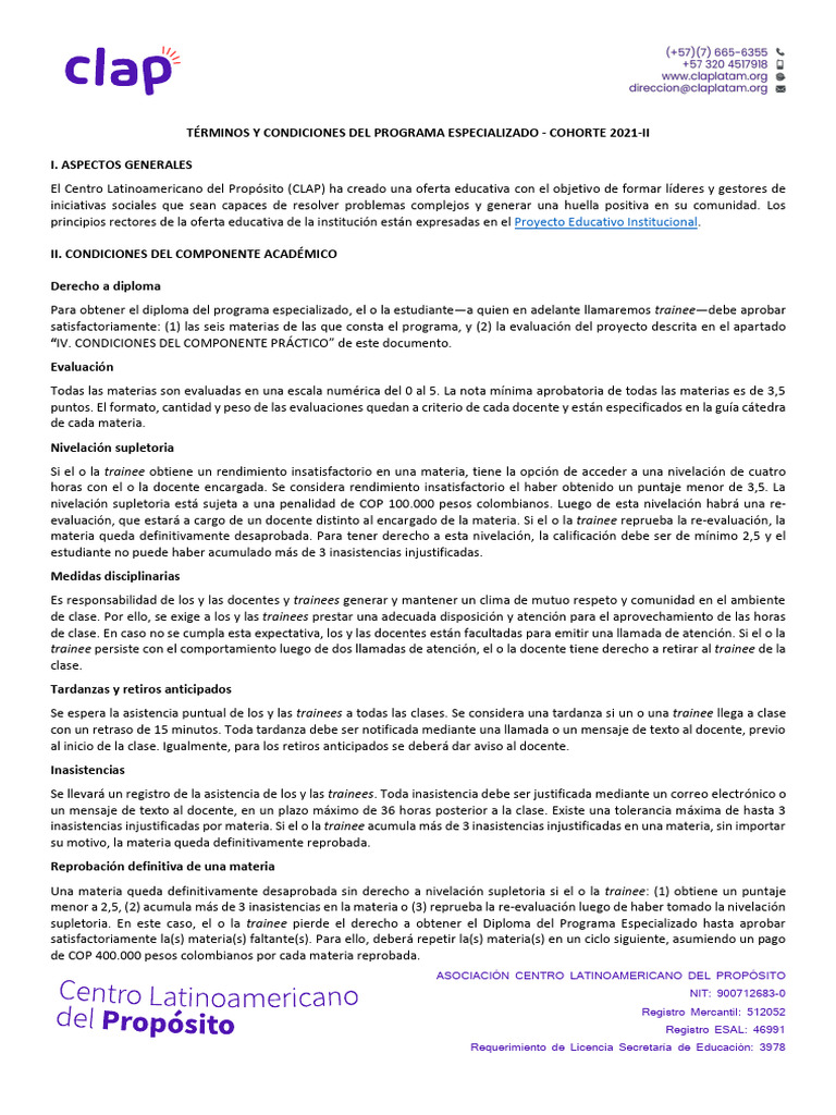 TyC Programa Especializado 2021 | PDF | Evaluación | Maestros