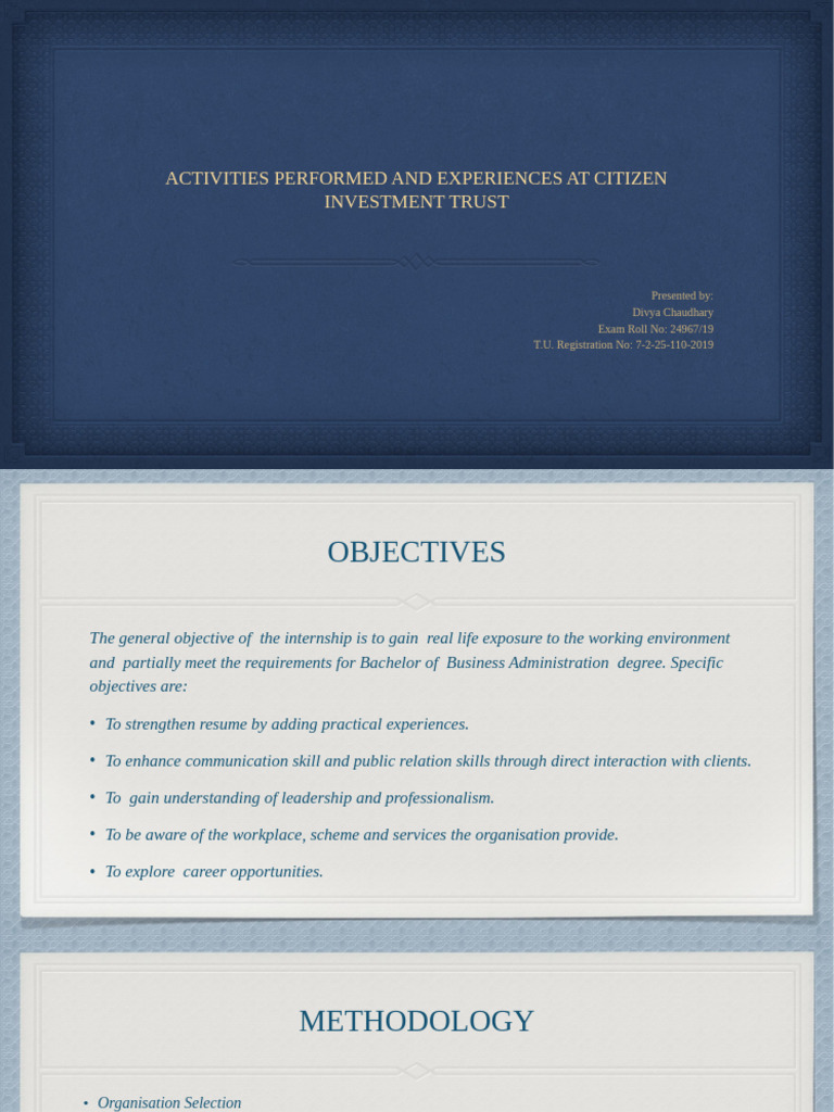 Presentation On CIT Summer Projects Slides | PDF | Insurance | Internship