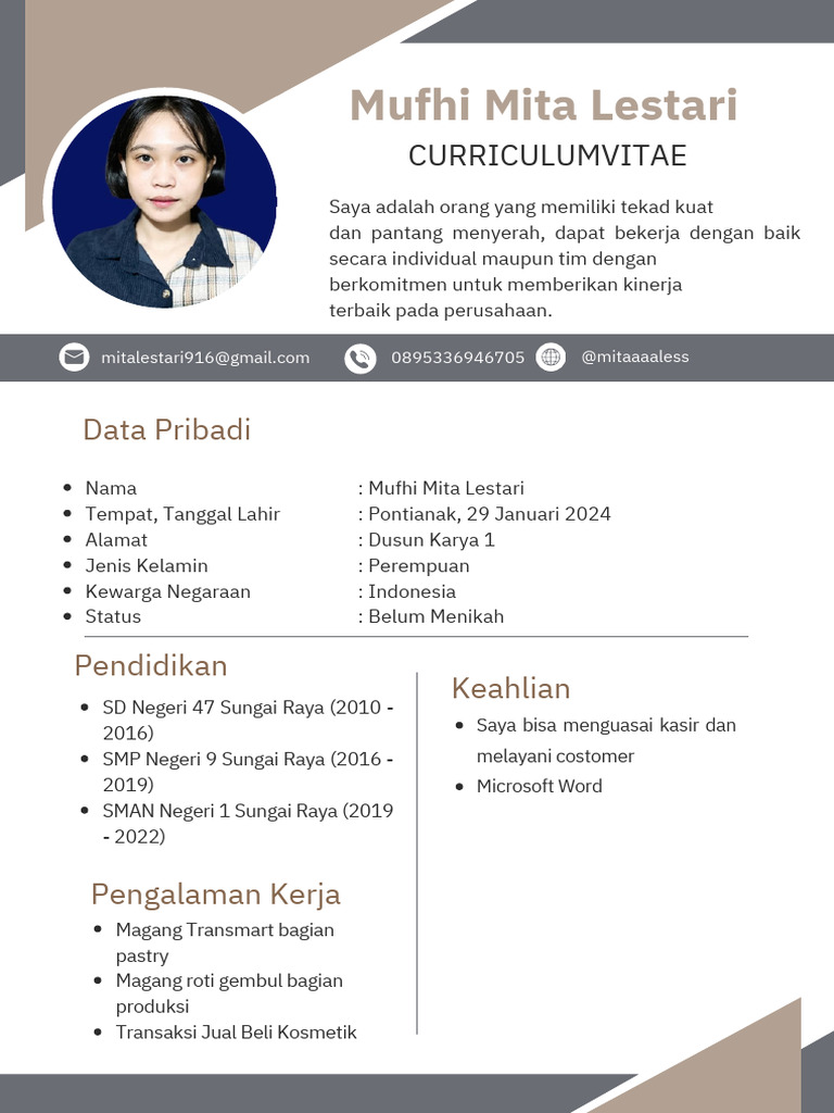 Putih Dan Abu Abu Sederhana Modern CV Lulusan Baru Resume - 20240715 - 123557 - 0000 | PDF ...