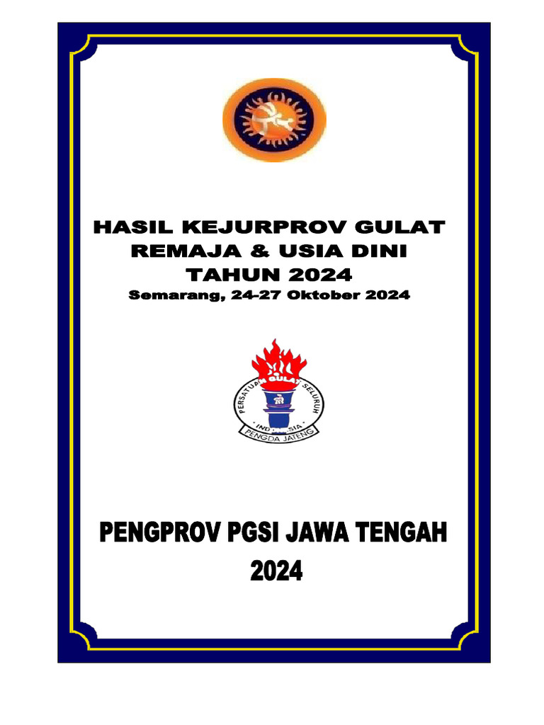 Laporan Hasil Kejurprov Remaja Dan Usia Dini TH 2024 | PDF