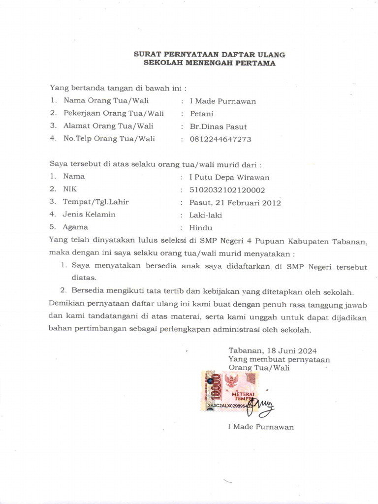 Pernyataan Depa | PDF