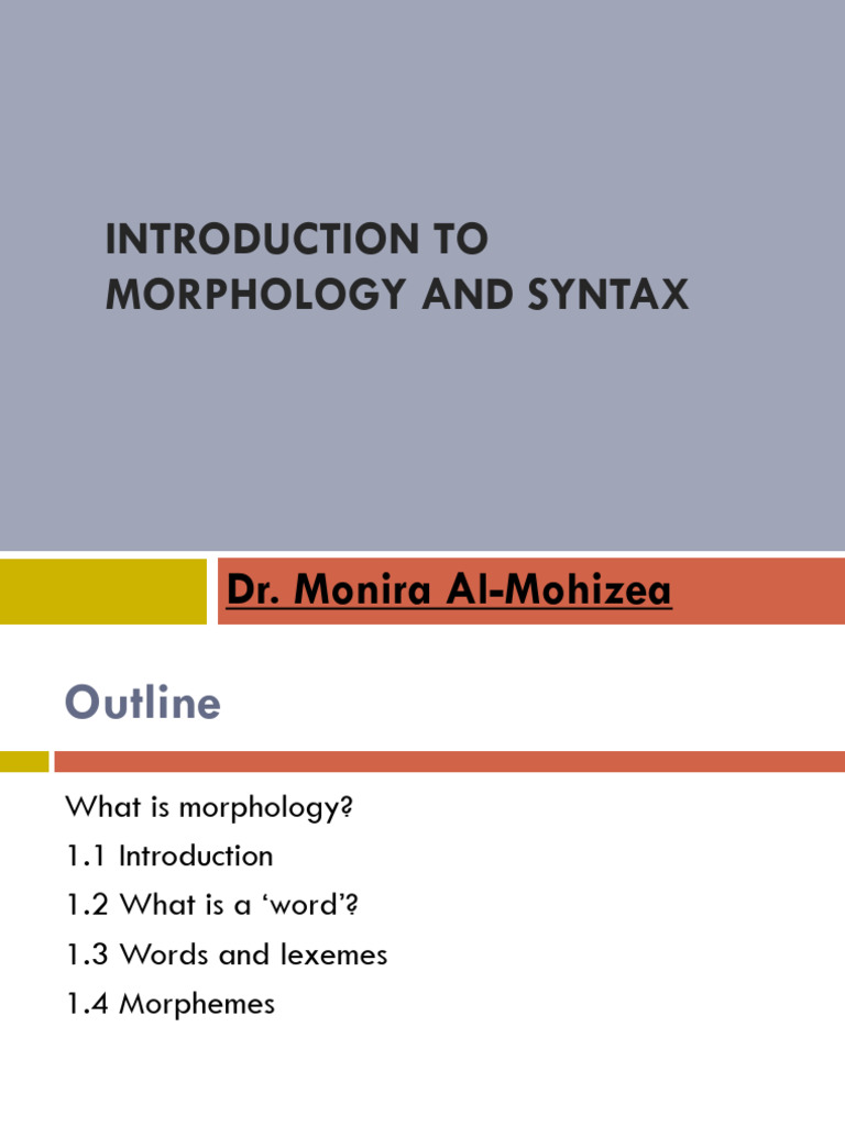 _morphology_and_syntax_ | PDF | Word | Morphology (Linguistics)