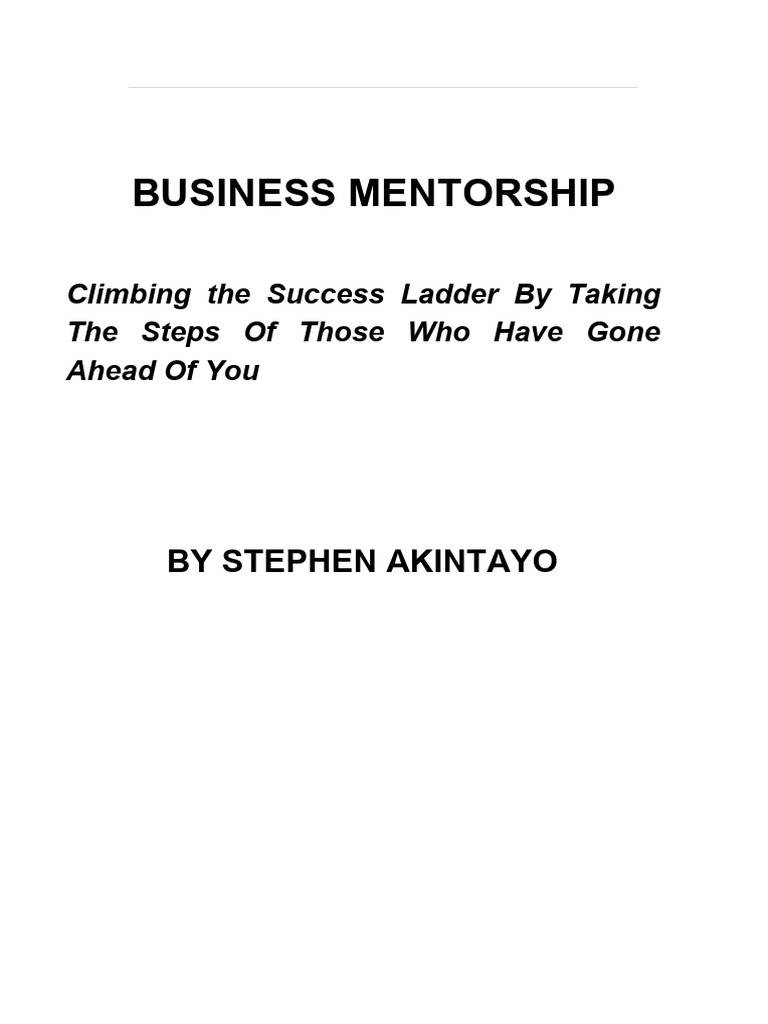 Business Mentorship | PDF | Mentorship | Business