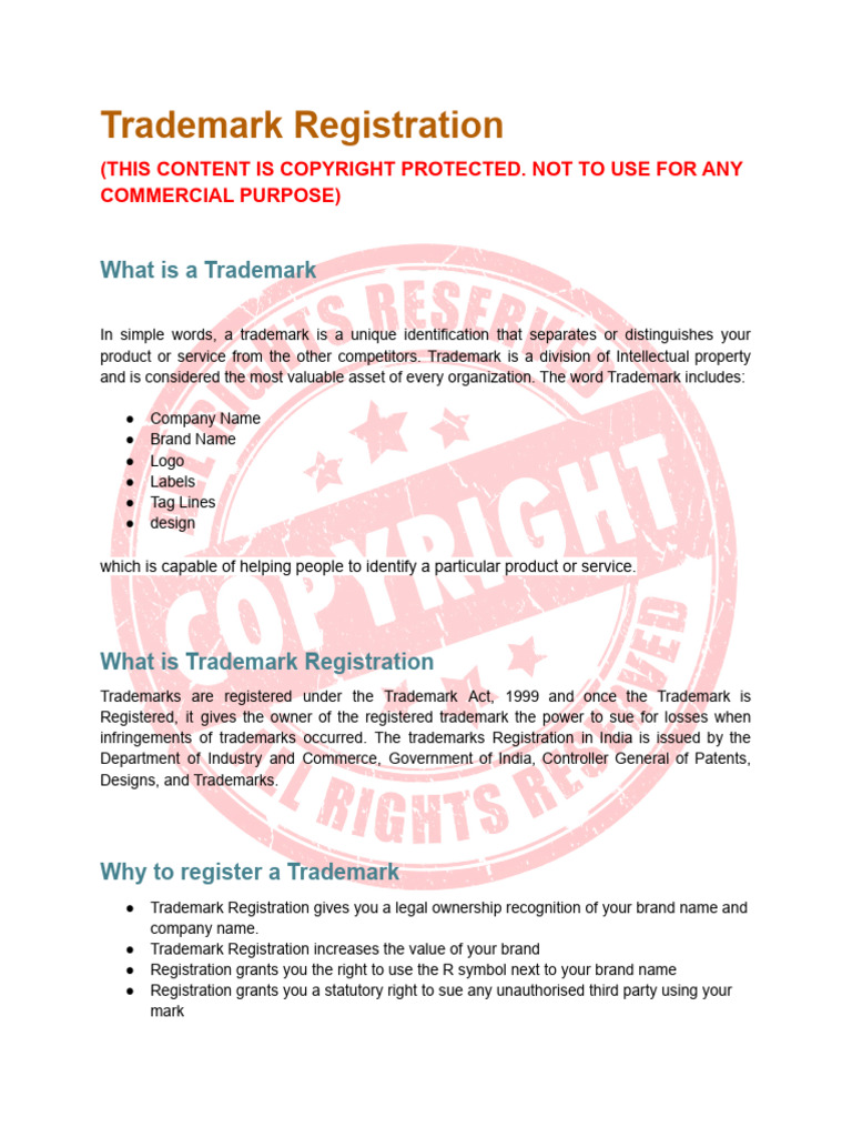 Trademark Registration (1) | PDF | Trademark | Private Law