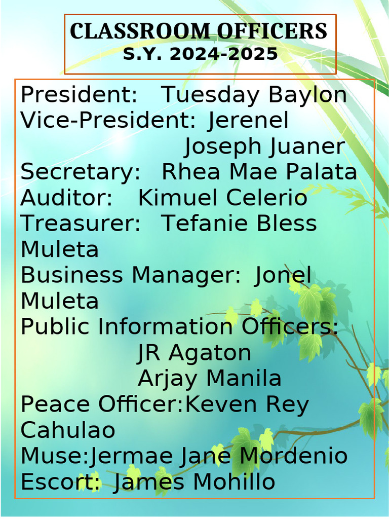 Class Officer | PDF