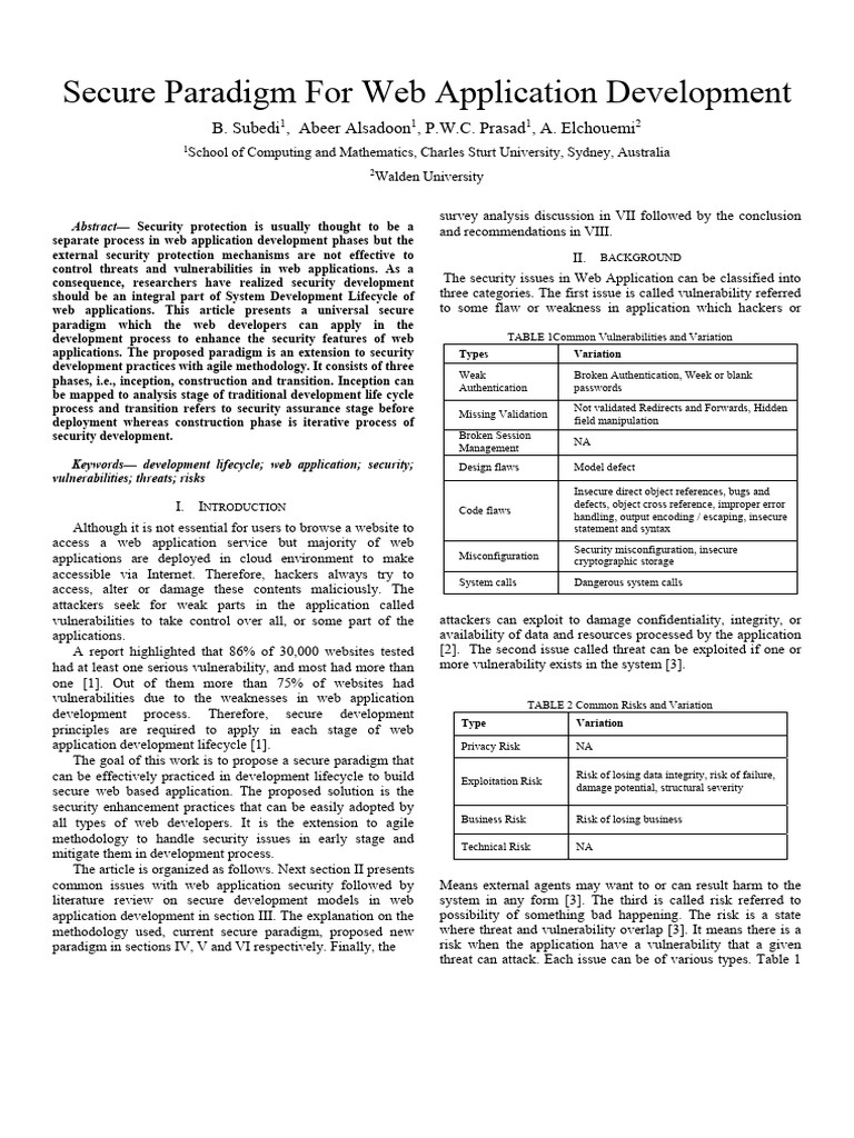 Secure Web Application Development Paradigm | PDF | Security | Computer Security