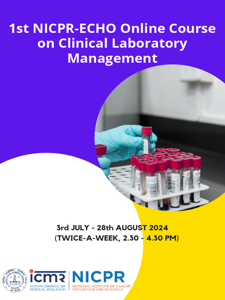 Lab Management Course Flyer ICMR NICPR | PDF | Medical Laboratory ...