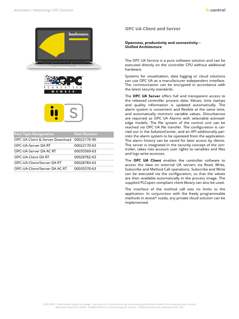 Software_OPC-UA-client_server_en | PDF | Server (Computing) | Software