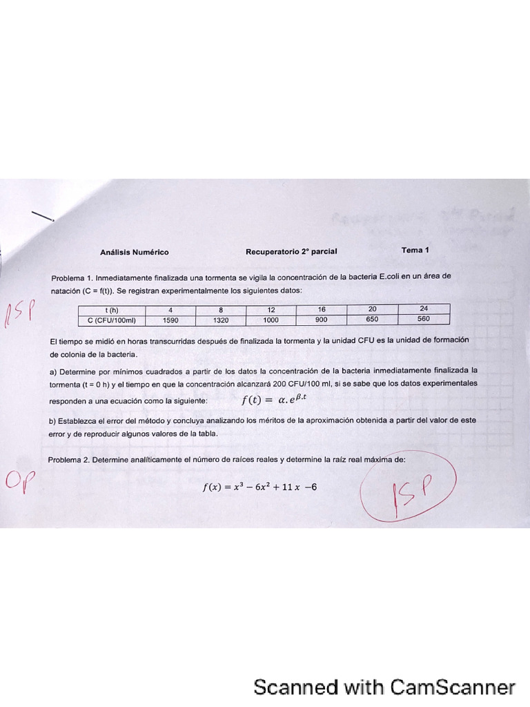 Segundo Parcial Análisis Numérico. | PDF