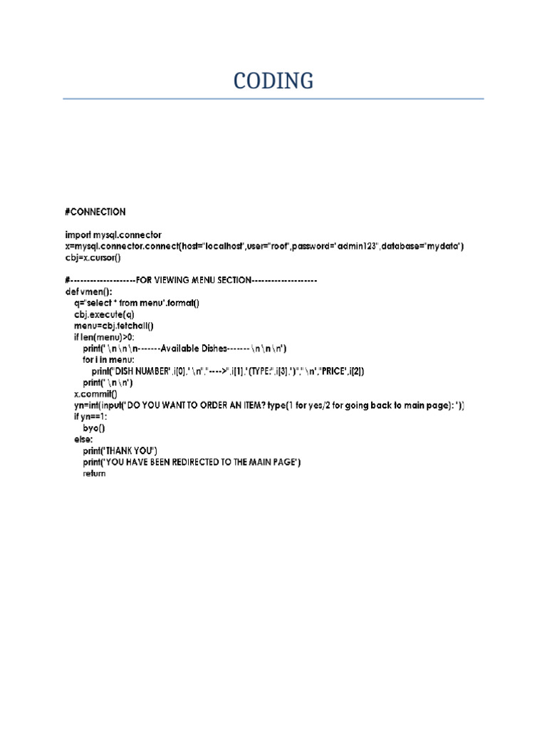 Restaurant Management System | PDF