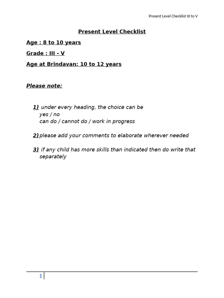 Grade Level Checklist-3to5 | PDF | Word | English Language