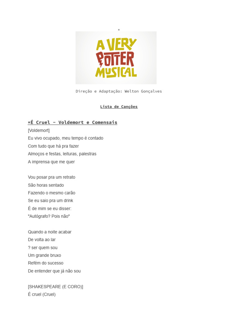 Roteiro AVPM | PDF | Harry Potter