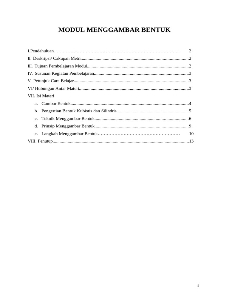 Modul Menggambar Bentuk Dasar | PDF | Seni