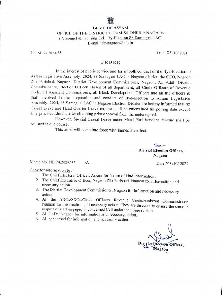 Leave Order For Election | PDF