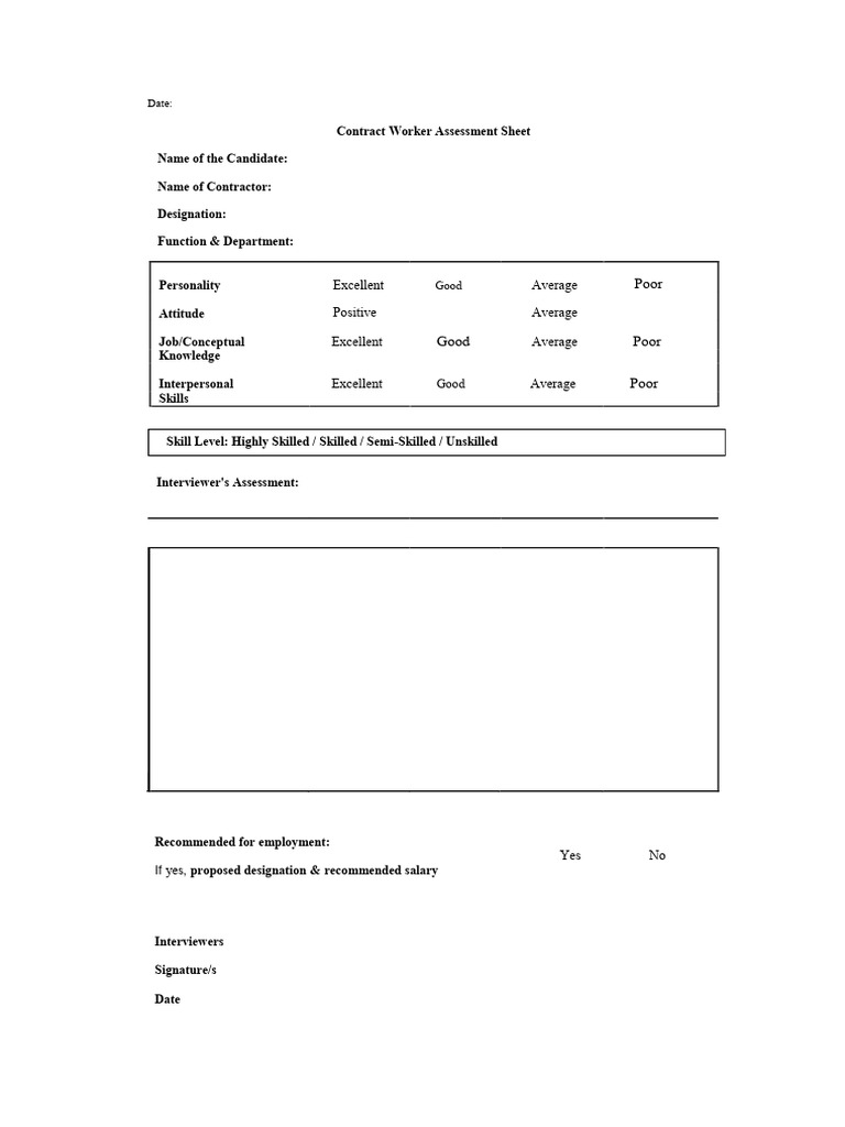 Annexure 8 - Interview Sheet | PDF