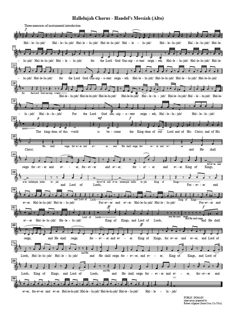 Hallelujah Chorus Alto | PDF | Bible Content | Hebrew Bible