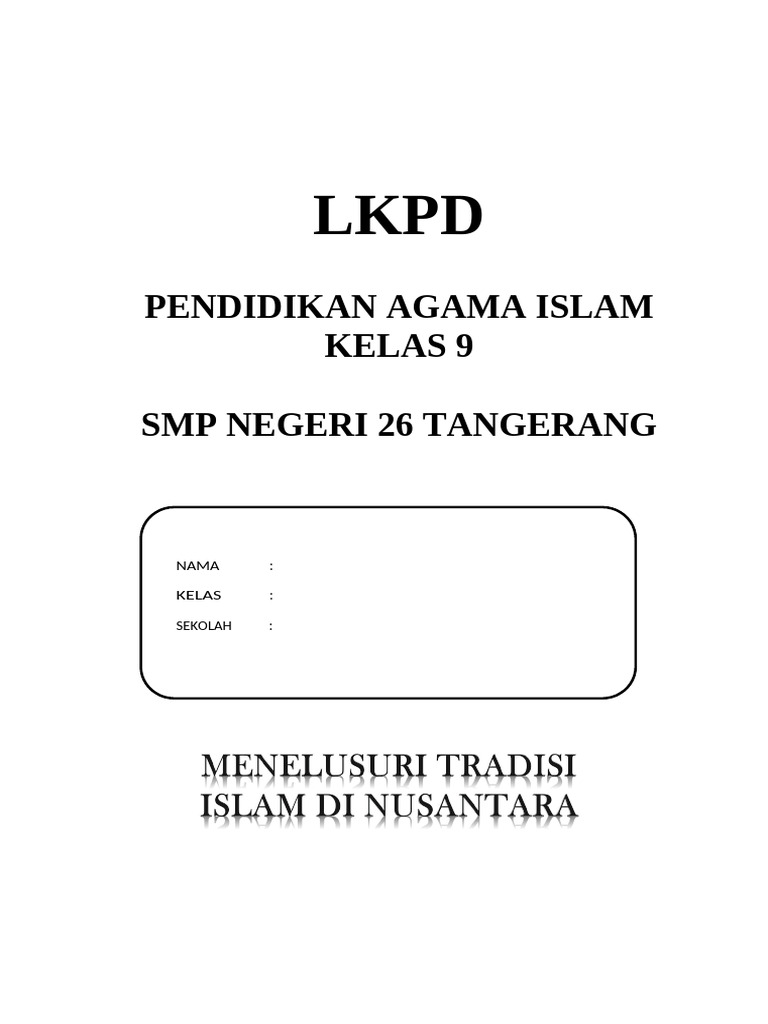 LKPD Pai 9 Tradisi Islam | PDF