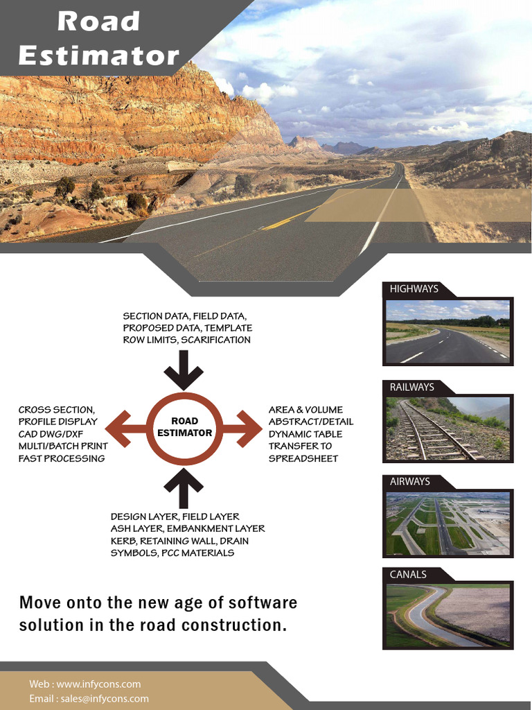 Road Estimator Software Features | PDF | Road | Computer Aided Design