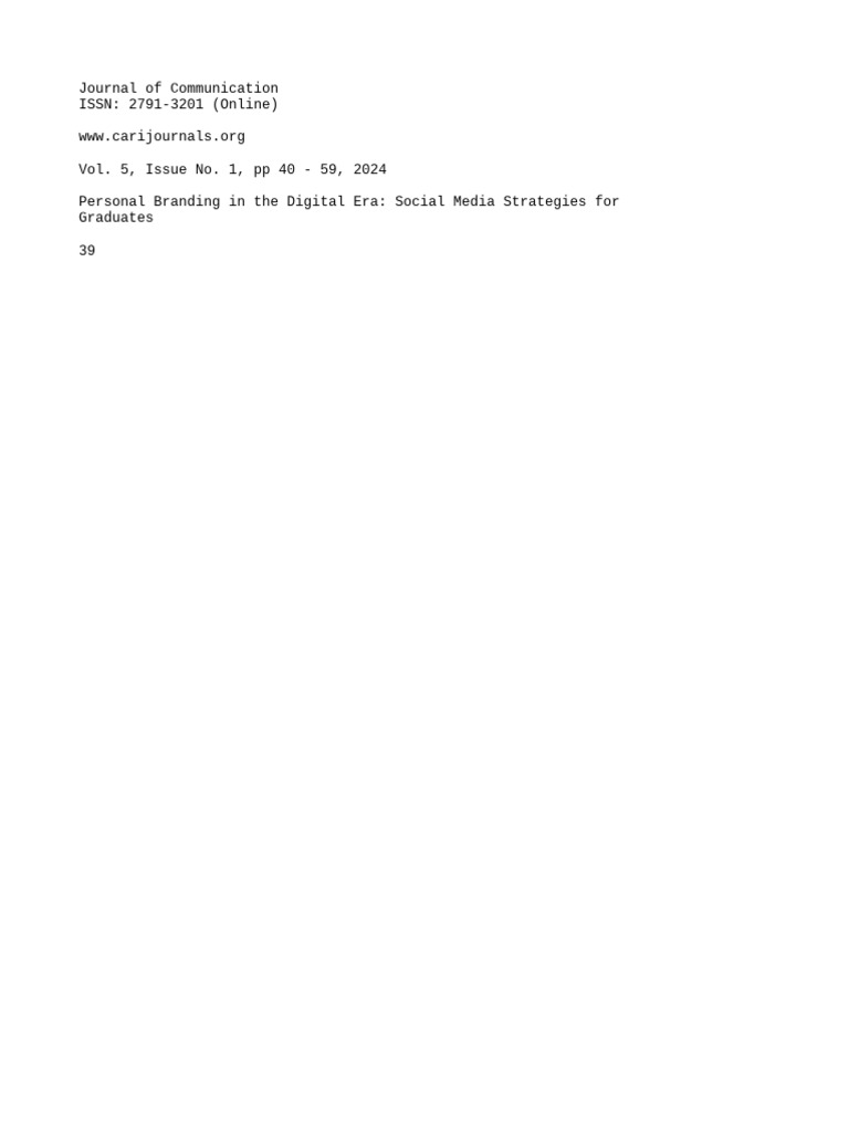 Social Media Personal Branding for Graduates | PDF | Social Media ...