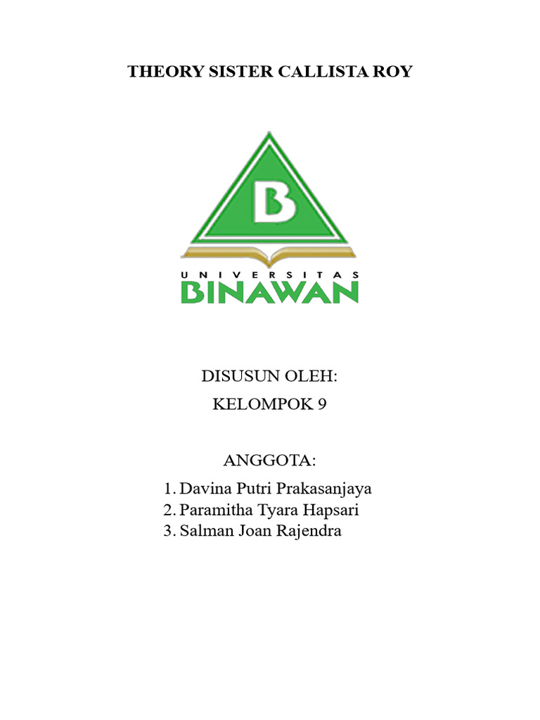 Theory Sister Callista Roy | PDF | Behavior | Nursing