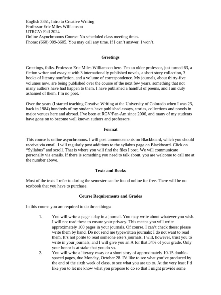 English 3351 Syllabus | PDF | Poetry | British Literature