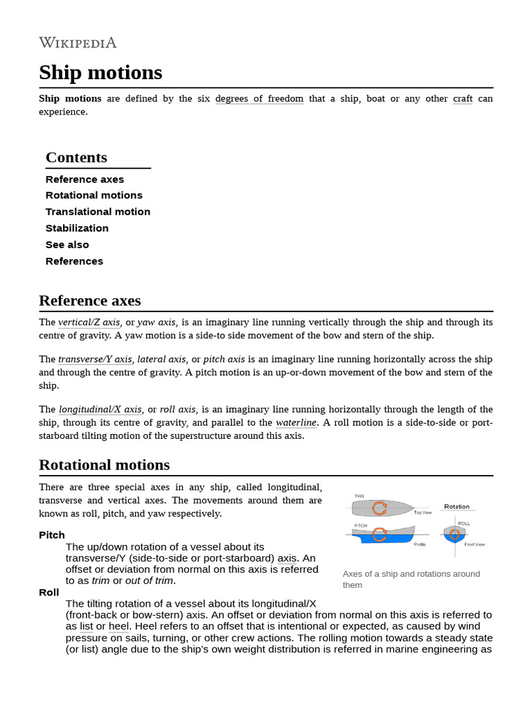 Ship Motions | PDF | Shipping
