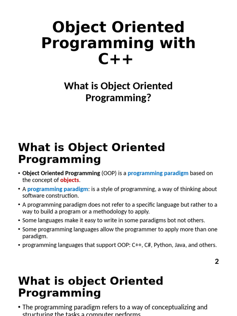 Understanding Object Oriented Programming | PDF | Object Oriented Programming | Programming ...